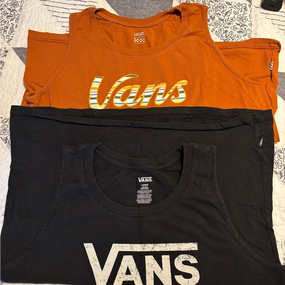 Vans | Tops | Vans Womans Bold Orange And Classic Black Tank Tops ...
